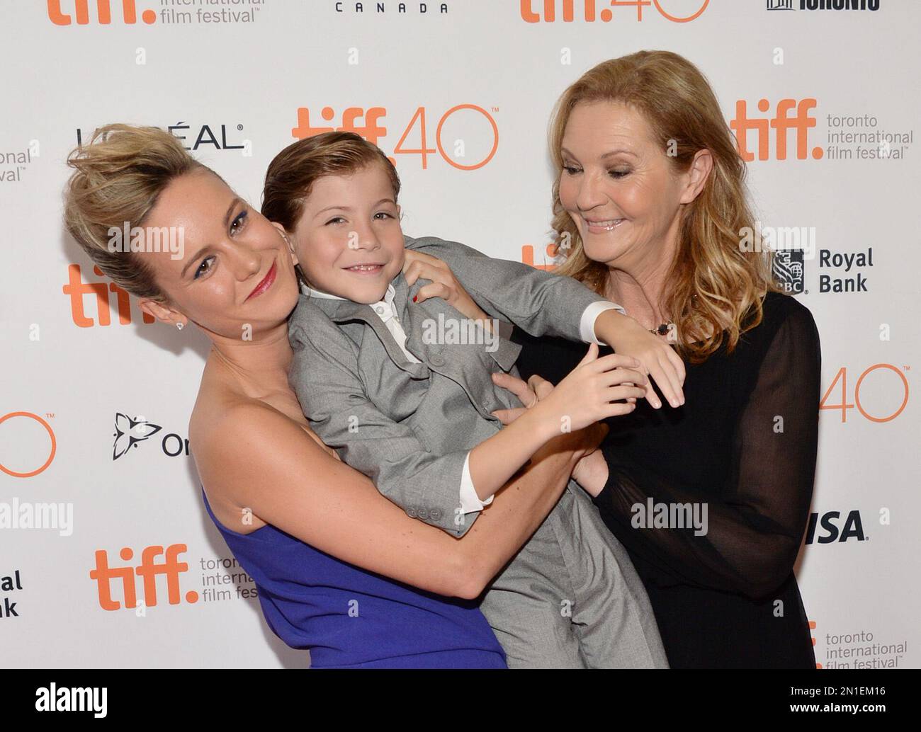 Brie Larson, Jacob Tremblay and Joan Allen attend a premiere for "Room ...