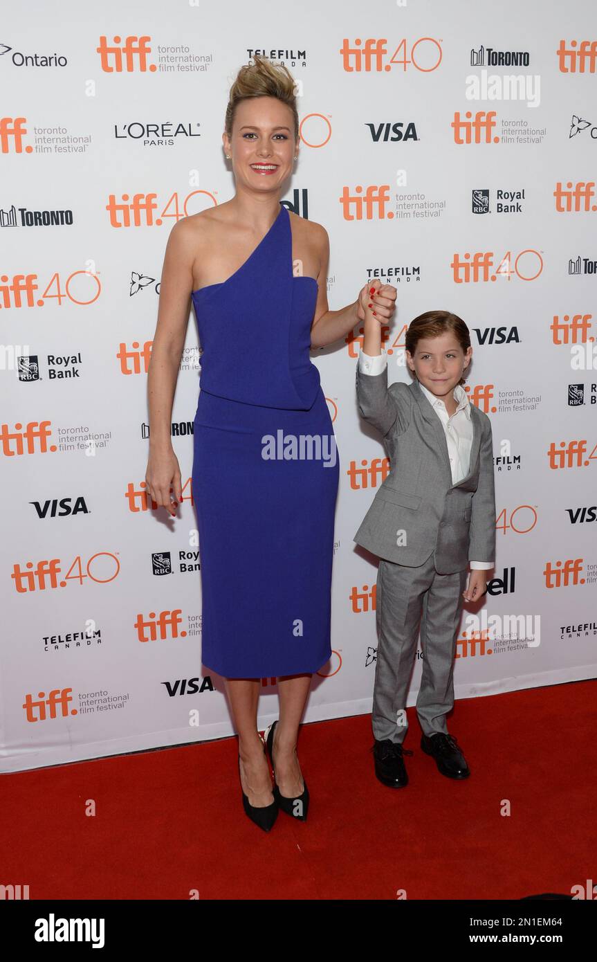 Brie Larson and Jacob Tremblay attend a premiere for "Room" on day 6 of ...