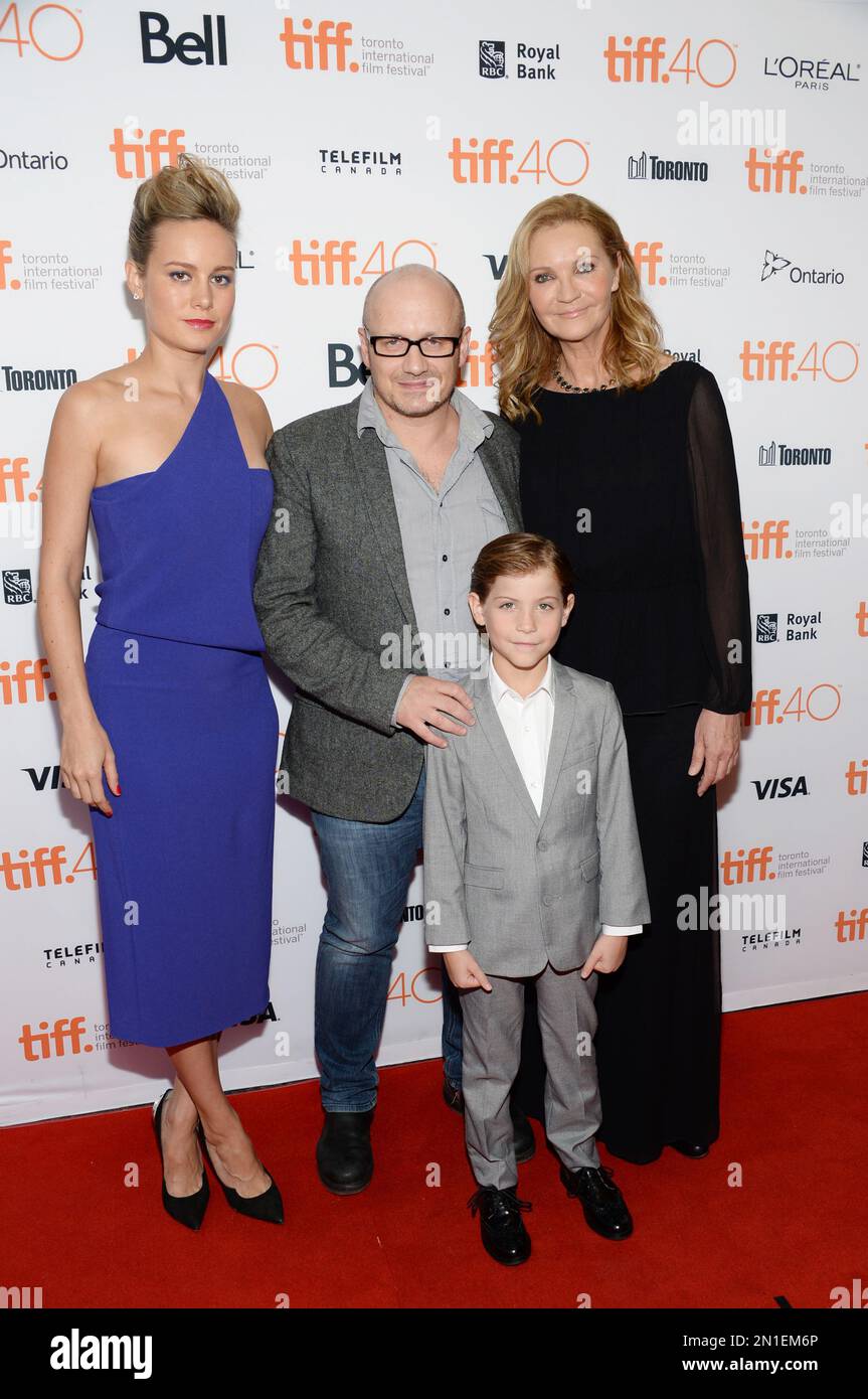 Brie Larson, from left, director Lenny Abrahamson, Jacob Tremblay and ...