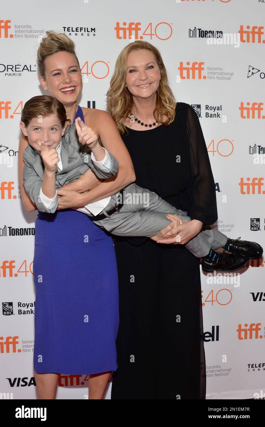 Brie Larson, Jacob Tremblay and Joan Allen attend a premiere for "Room ...