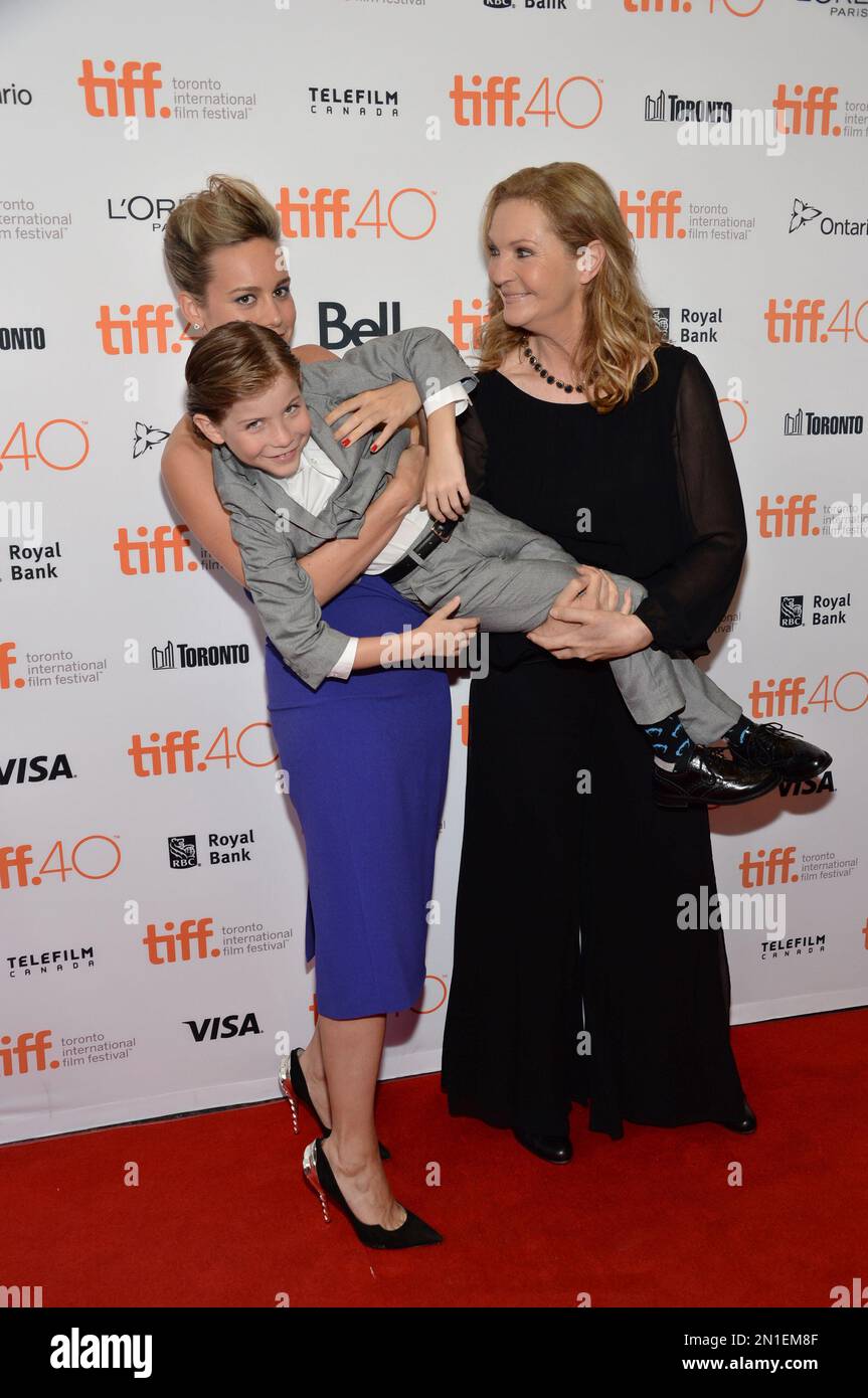 Brie Larson, Jacob Tremblay and Joan Allen attend a premiere for "Room ...