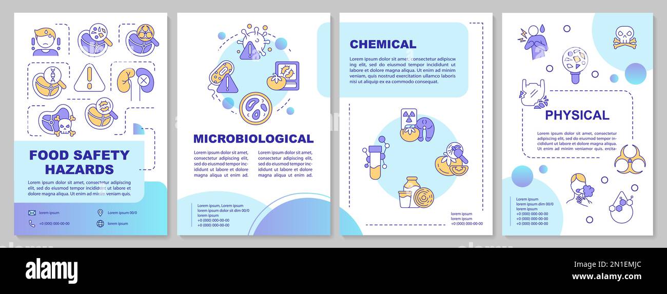 Food safety hazards blue gradient brochure template Stock Vector Image ...