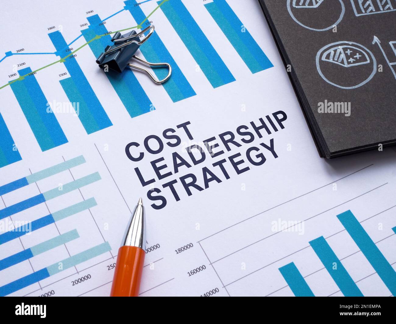 Papers with cost leadership strategy and chart Stock Photo - Alamy