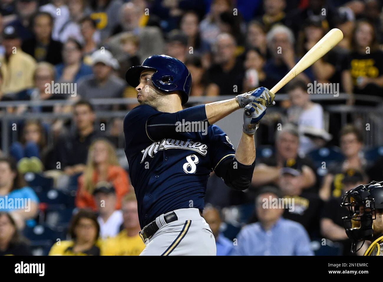 Milwaukee Brewers' Ryan Braun bats against the Pittsburgh Pirates ...