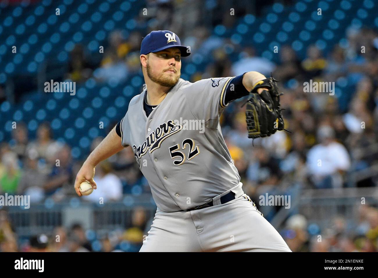 Milwaukee Brewers' Jimmy Nelson pitches during a game against the ...