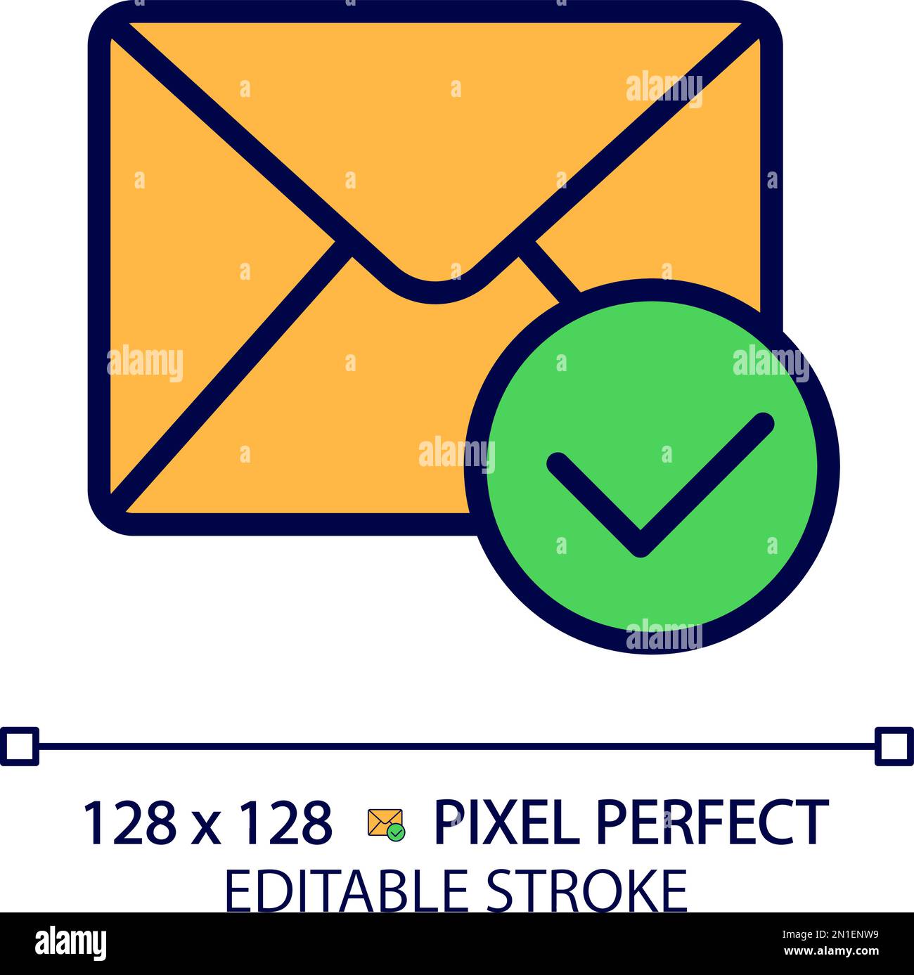 Envelope with checkmark pixel perfect RGB color icon Stock Vector Image ... Envelope with checkmark pixel perfect RGB color icon Stock Vector Image ...