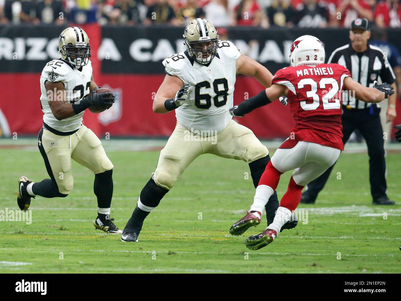 New Orleans Saints offensive guard Tim Lelito (68) during an NFL ...