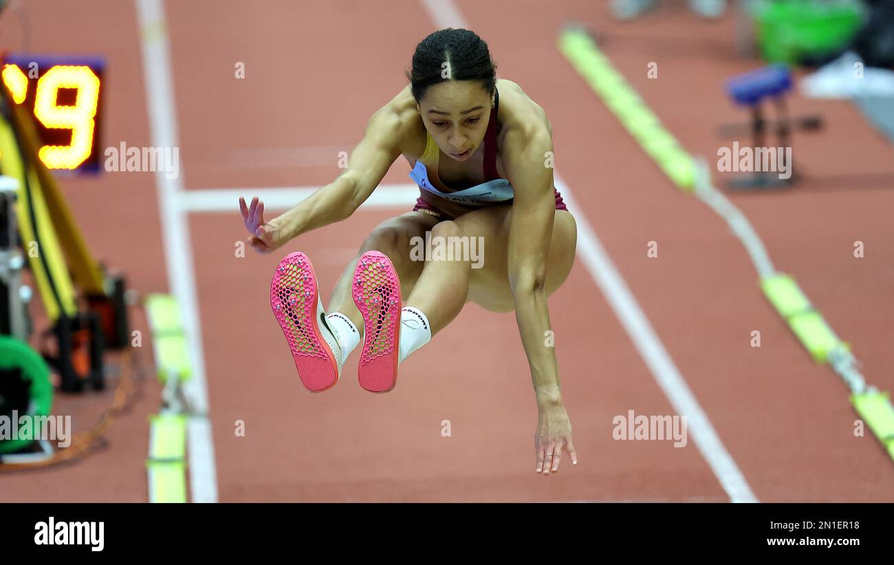 Czech Emma Mastalirova competes in triple jump during the Czech Indoor ...