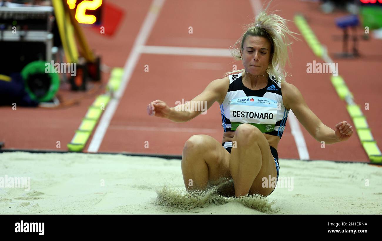 Ottavia Cestonaro of Italy competes in triple jump during the Czech ...