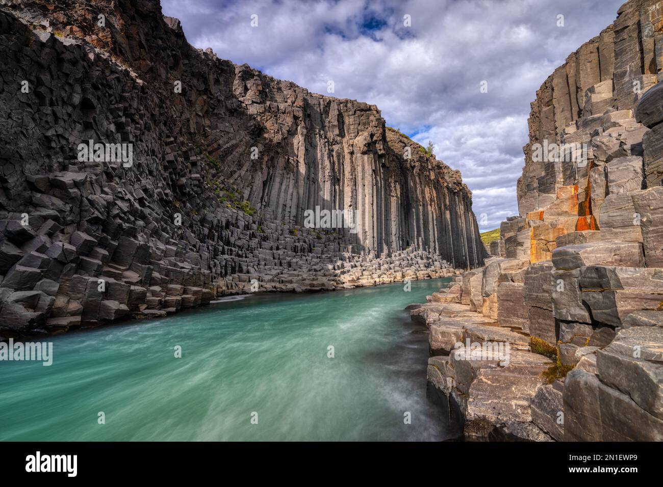 The basalt cliffs of Studlagil Canyon, Iceland, Polar Regions Stock ...