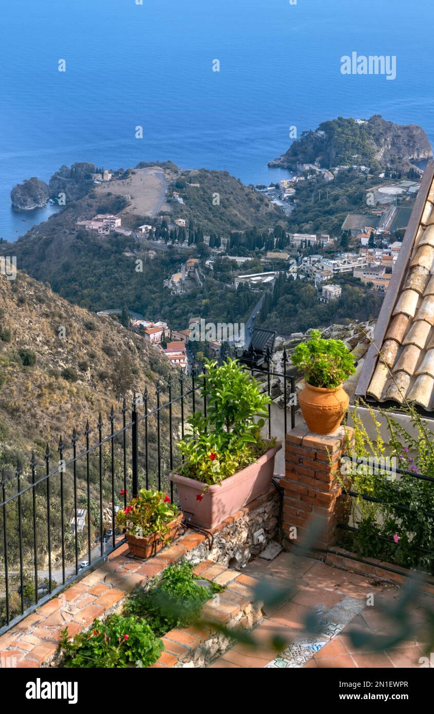 Views of Castelmola and Taormina, Sicily, Italy Stock Photo - Alamy
