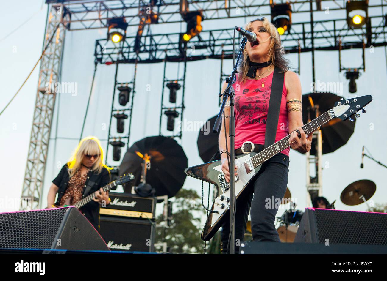 Suzi Gardner and Donita Sparks of L7 seen at Riot Fest & Carnival in ...