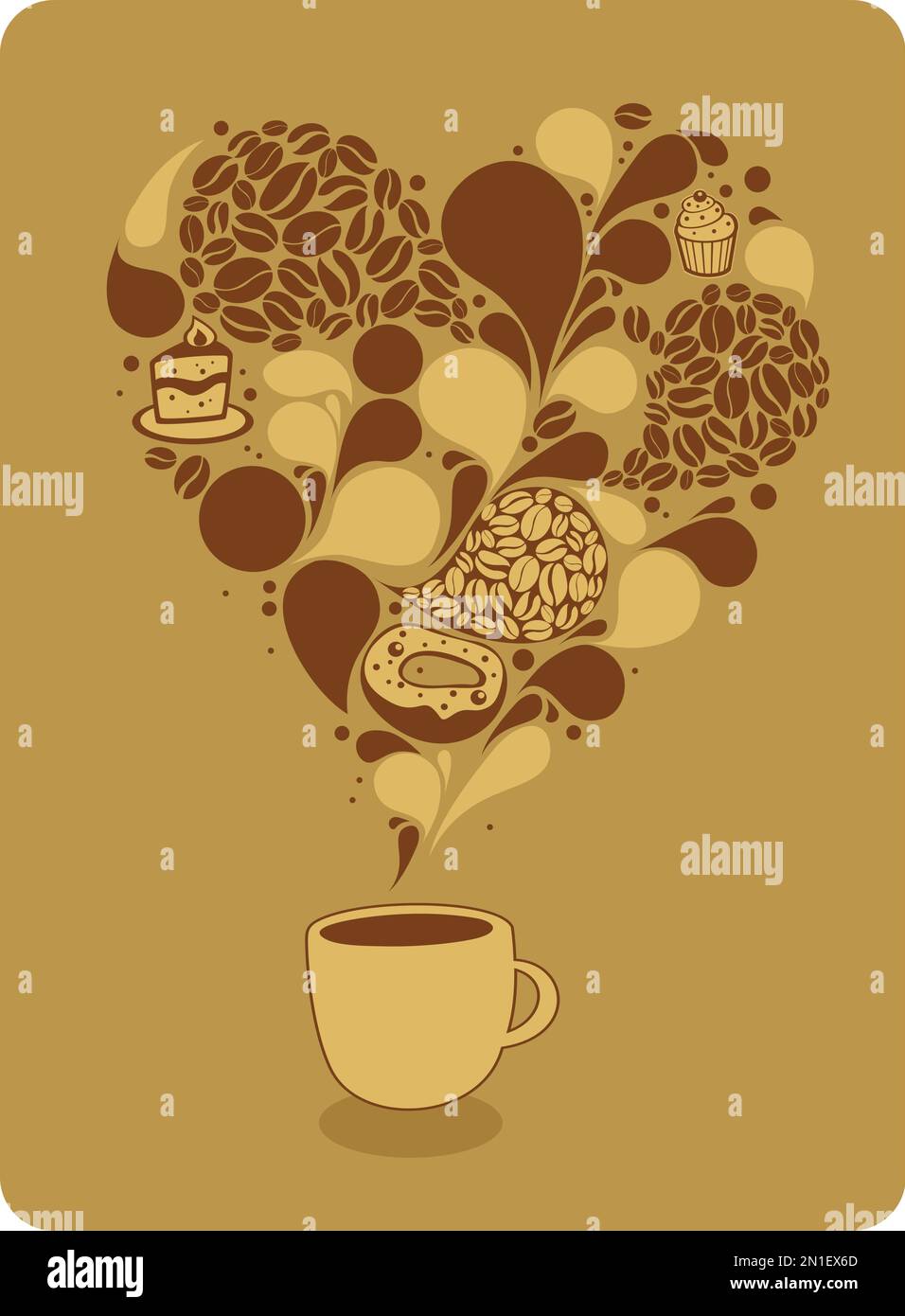 Coffee with donut Stock Vector Images - Alamy