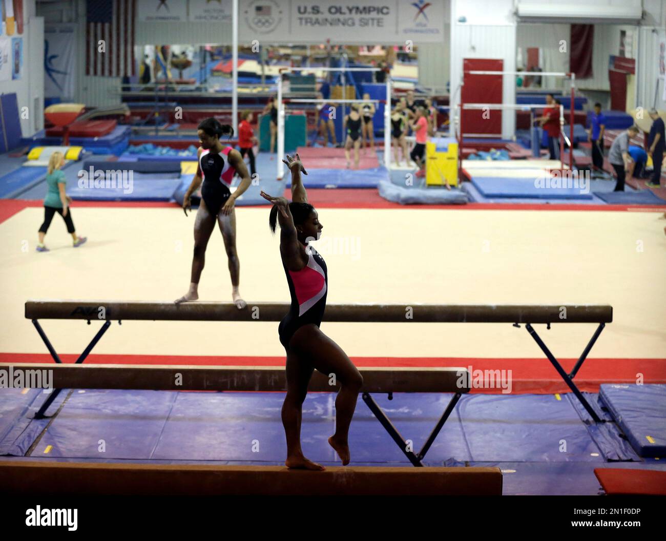 U.S. gymnast Simone Biles trains at the Karolyi Ranch Saturday, Sept ...