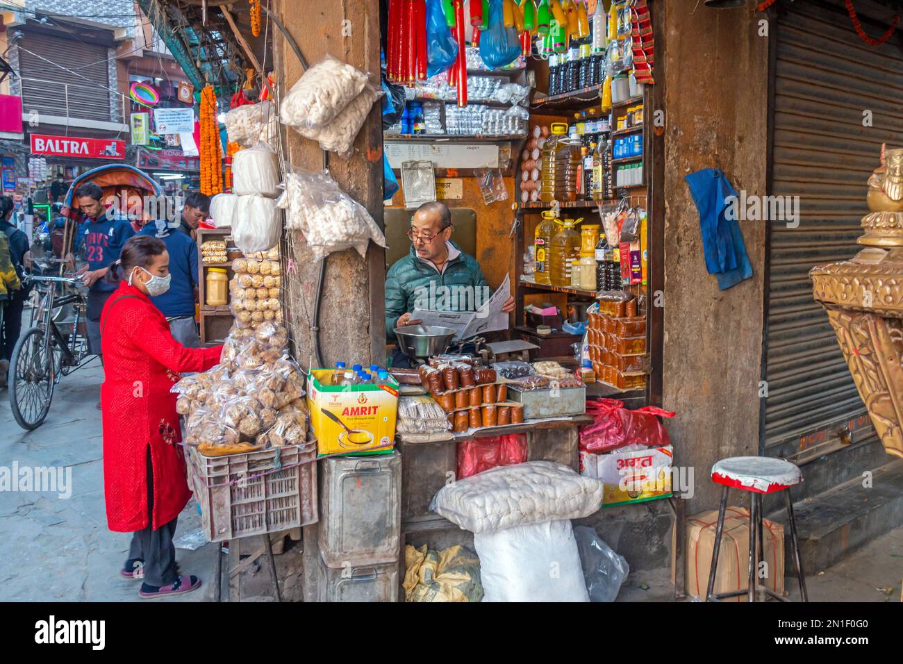 Asan Bazaar in Kathmandu, Nepal - December 2022 Stock Photo - Alamy