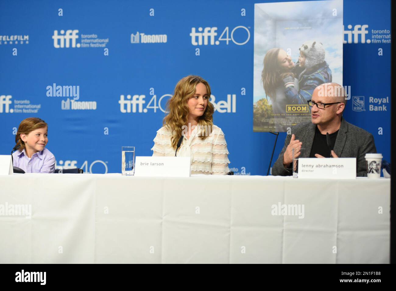 Jacob Tremblay, from left, Brie Larson, and director Lenny Abrahamson ...