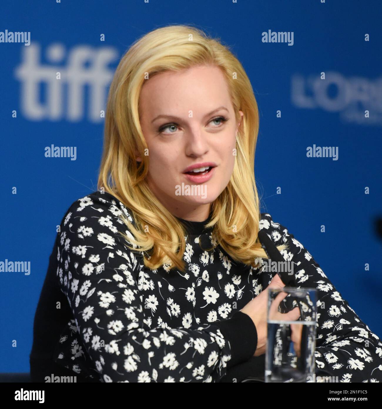 Actress Elisabeth Moss appears at the press conference for "High-Rise ...