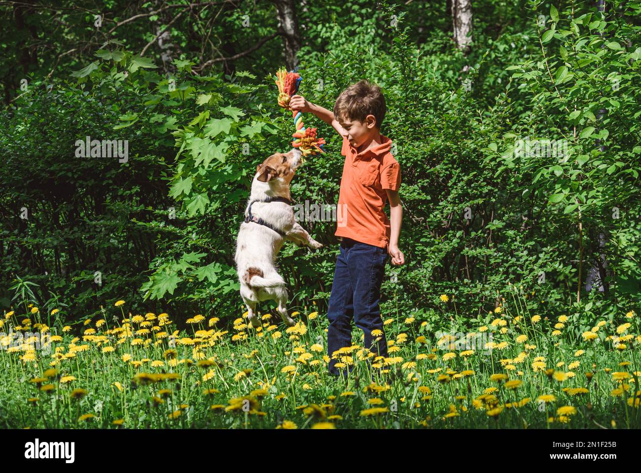 Happy child playing on grass hi-res stock photography and images - Alamy