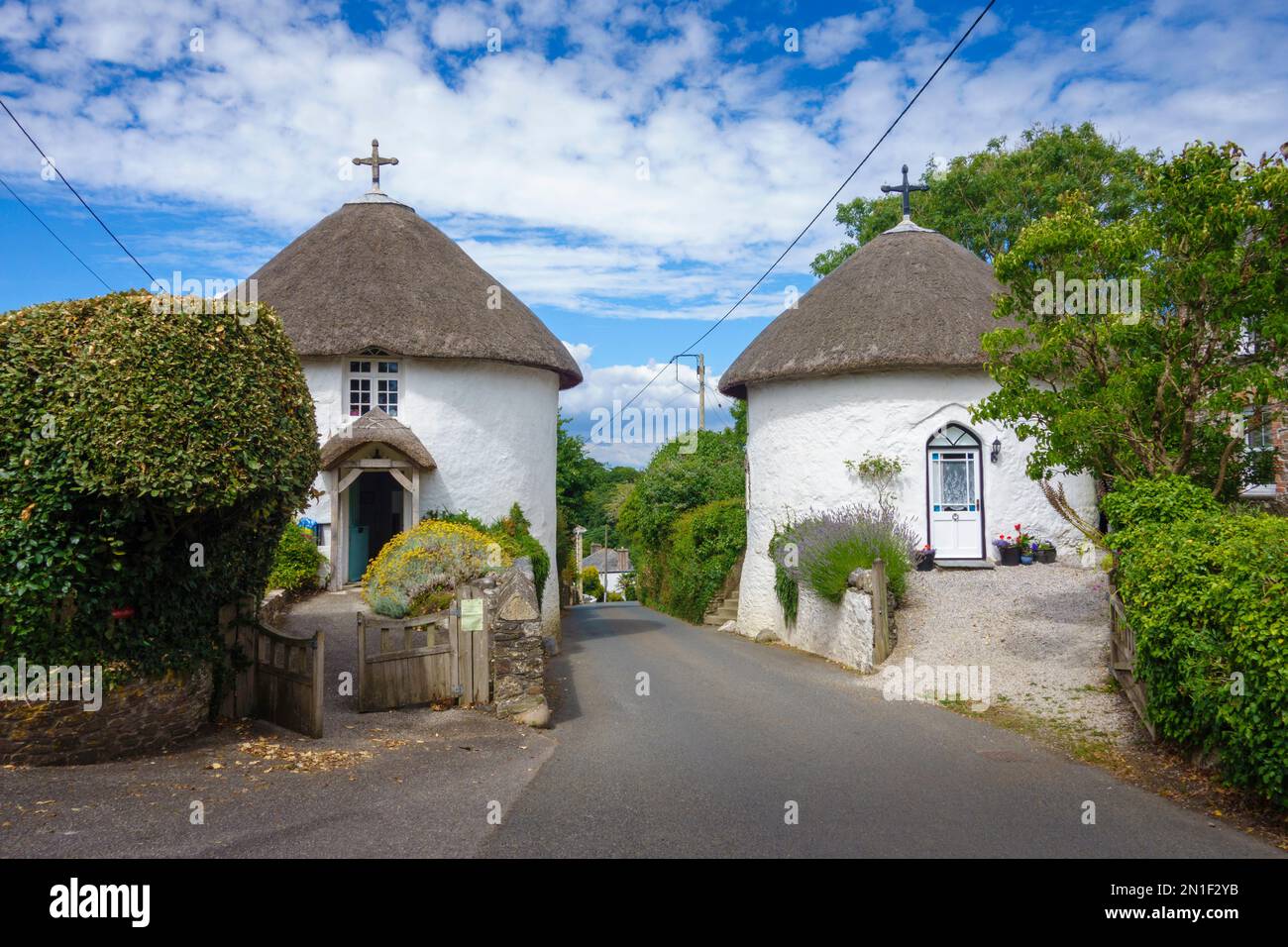 Round Houses, Veryan, The Roseland, Cornwall, England, United Kingdom ...