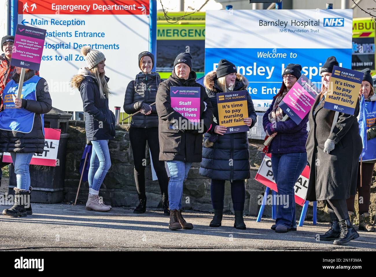 The nurses official picket line at Barnsley General Hospital where ...