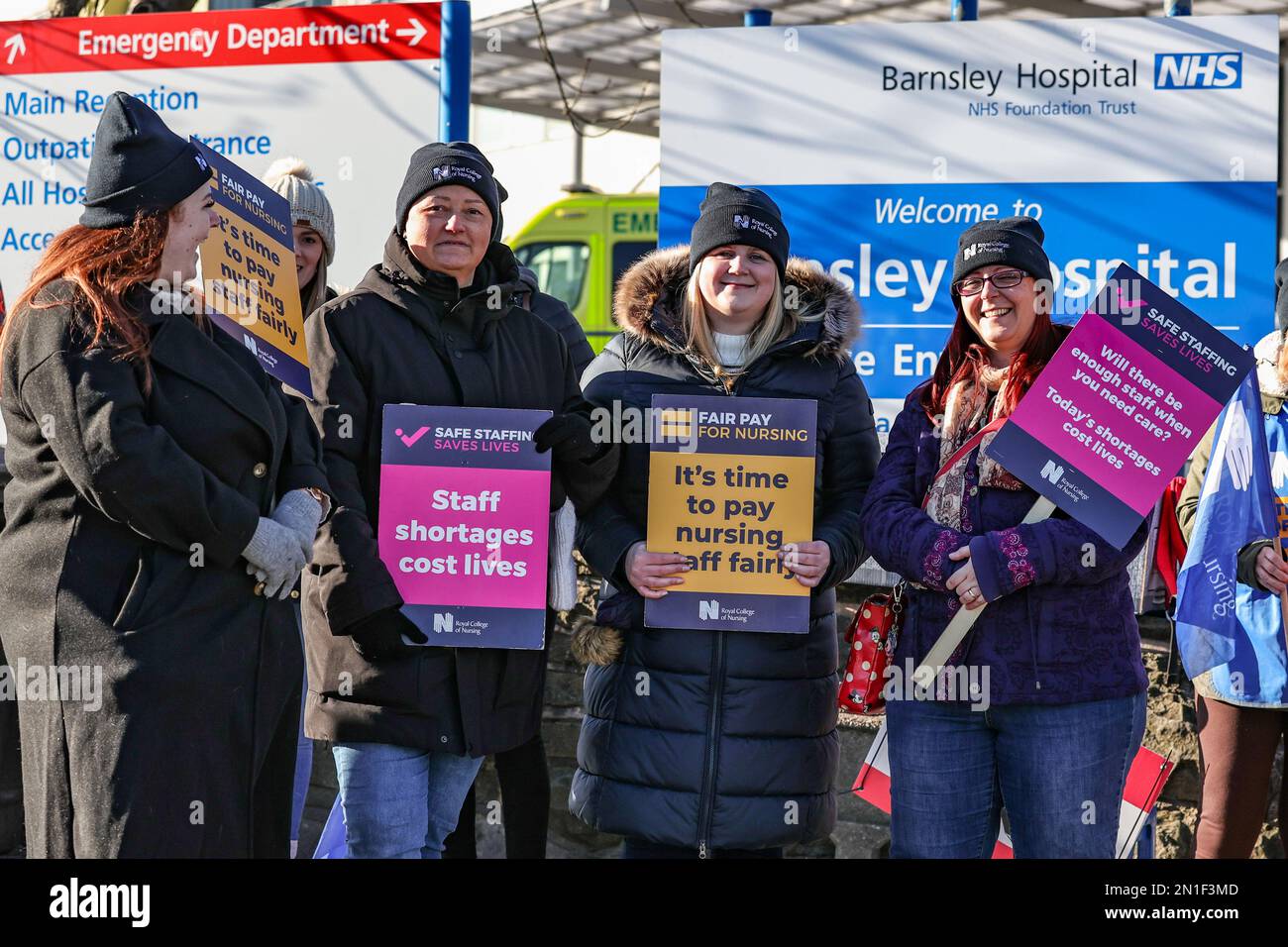 The nurses official picket line at Barnsley General Hospital where ...
