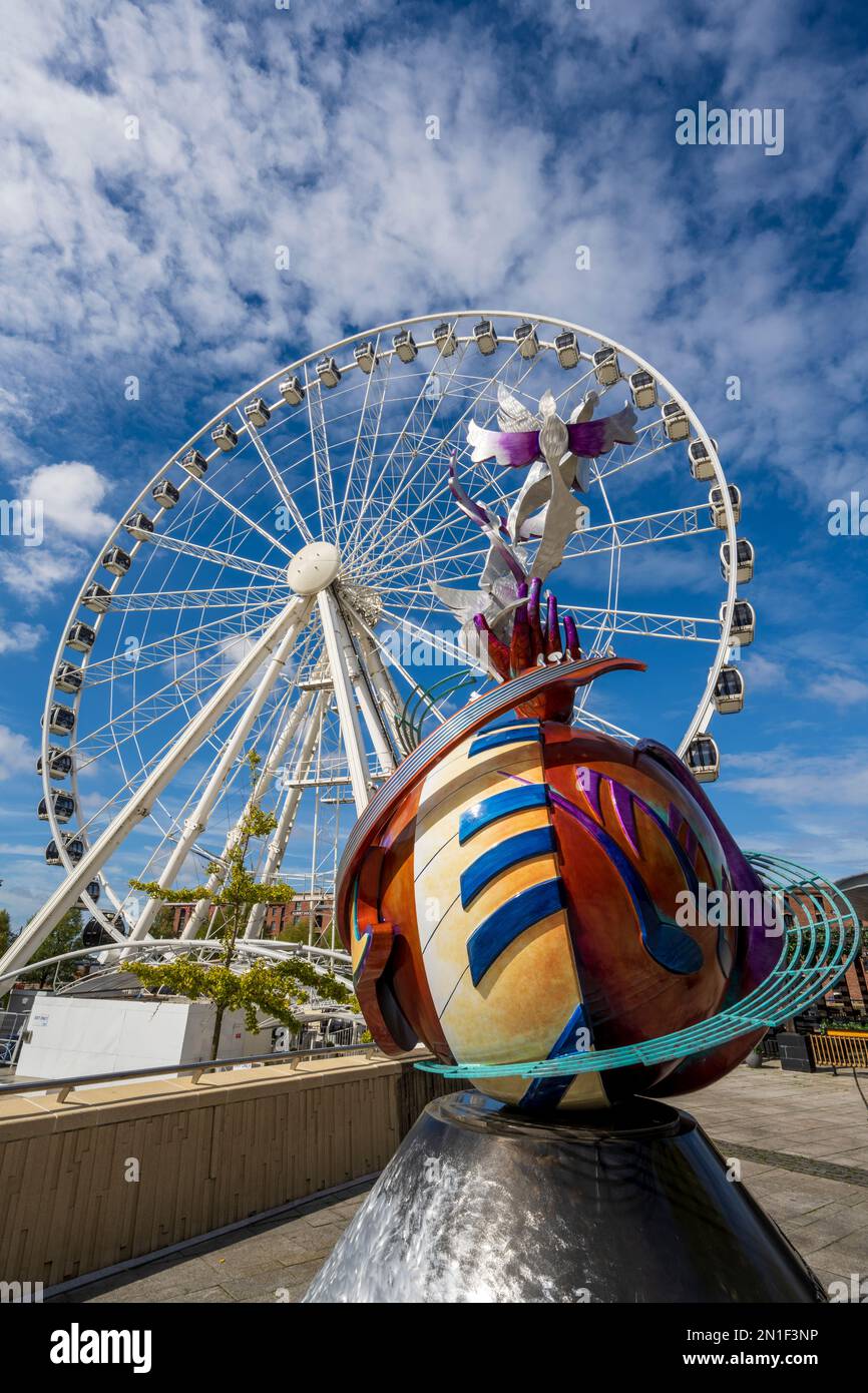 The ferris wheel located on the Albert Dock, Liverpool, Merseyside ...