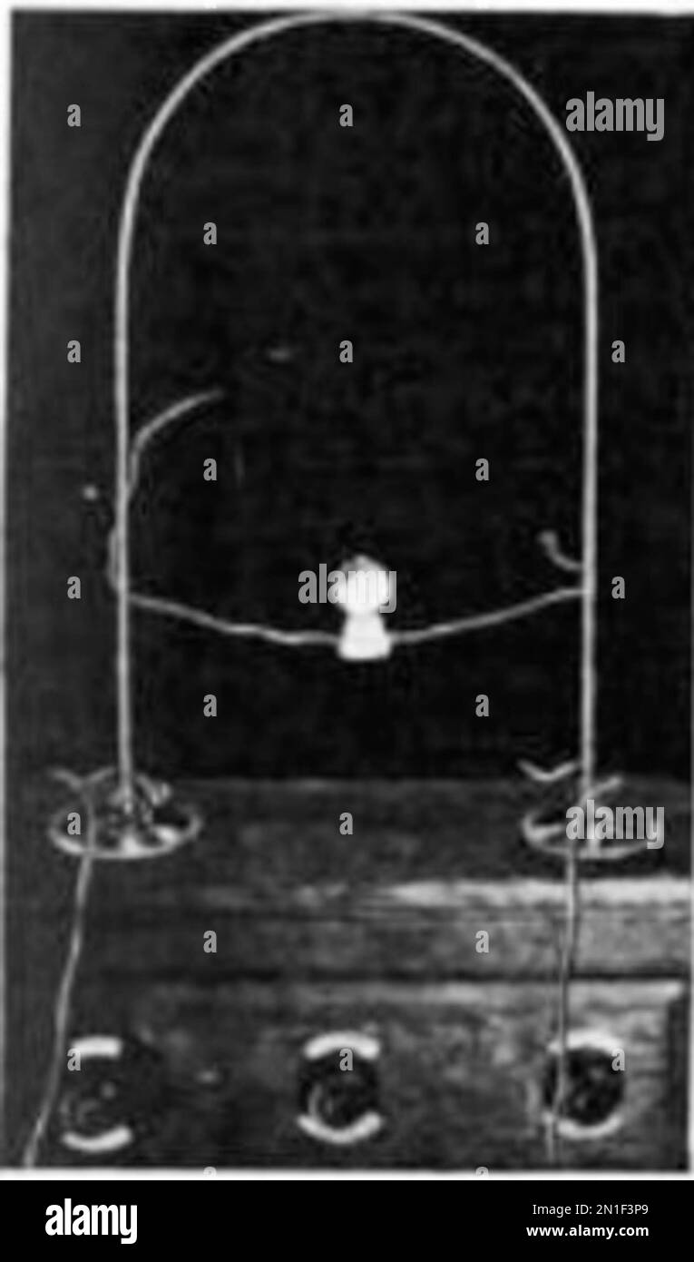 Demonstration of inductance with a Tesla coil, 1906 Stock Photo - Alamy