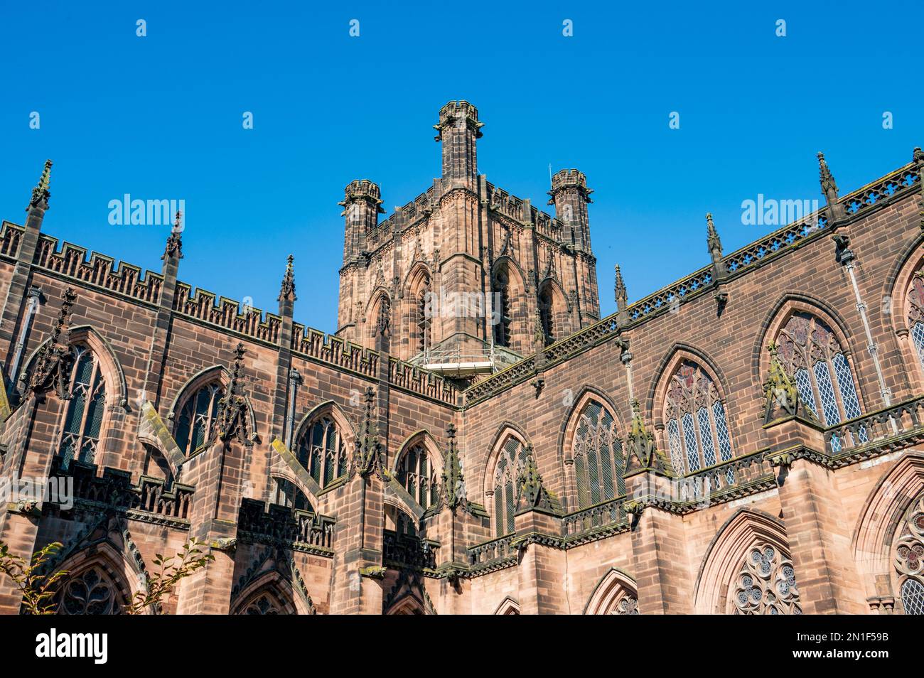 Chester Cathedral tower, Chester, Cheshire, England, United Kingdom ...