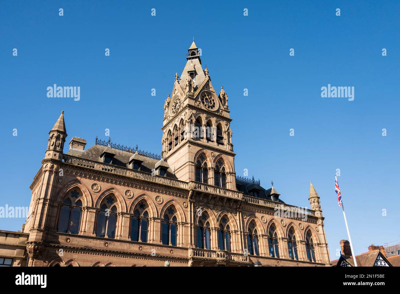 The Victorian Gothic Revival style Town Hall, Chester, Cheshire ...
