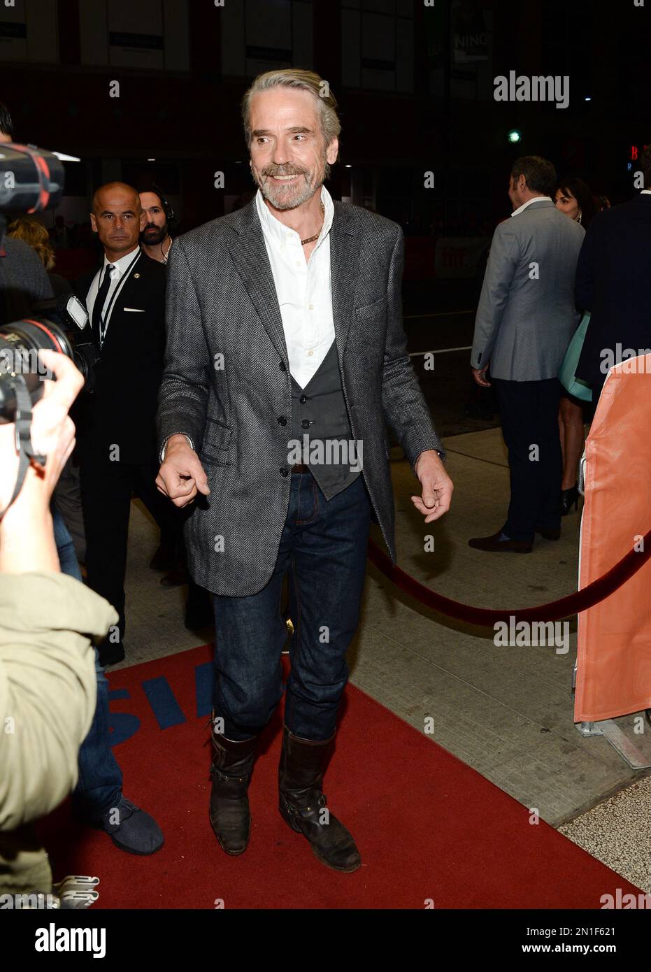 Actor Jeremy Irons attends the premiere for "High-Rise" on day 4 of the ...