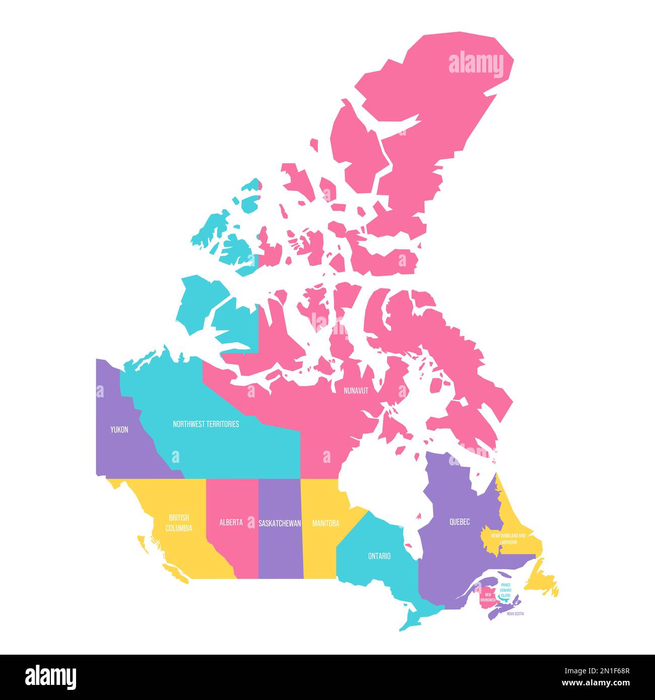 Canada political map of administrative divisions - provinces and ...