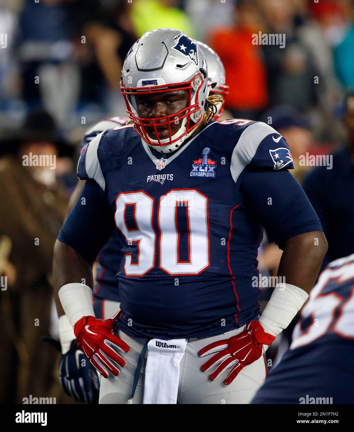 New England Patriots defensive tackle Malcom Brown before an NFL ...