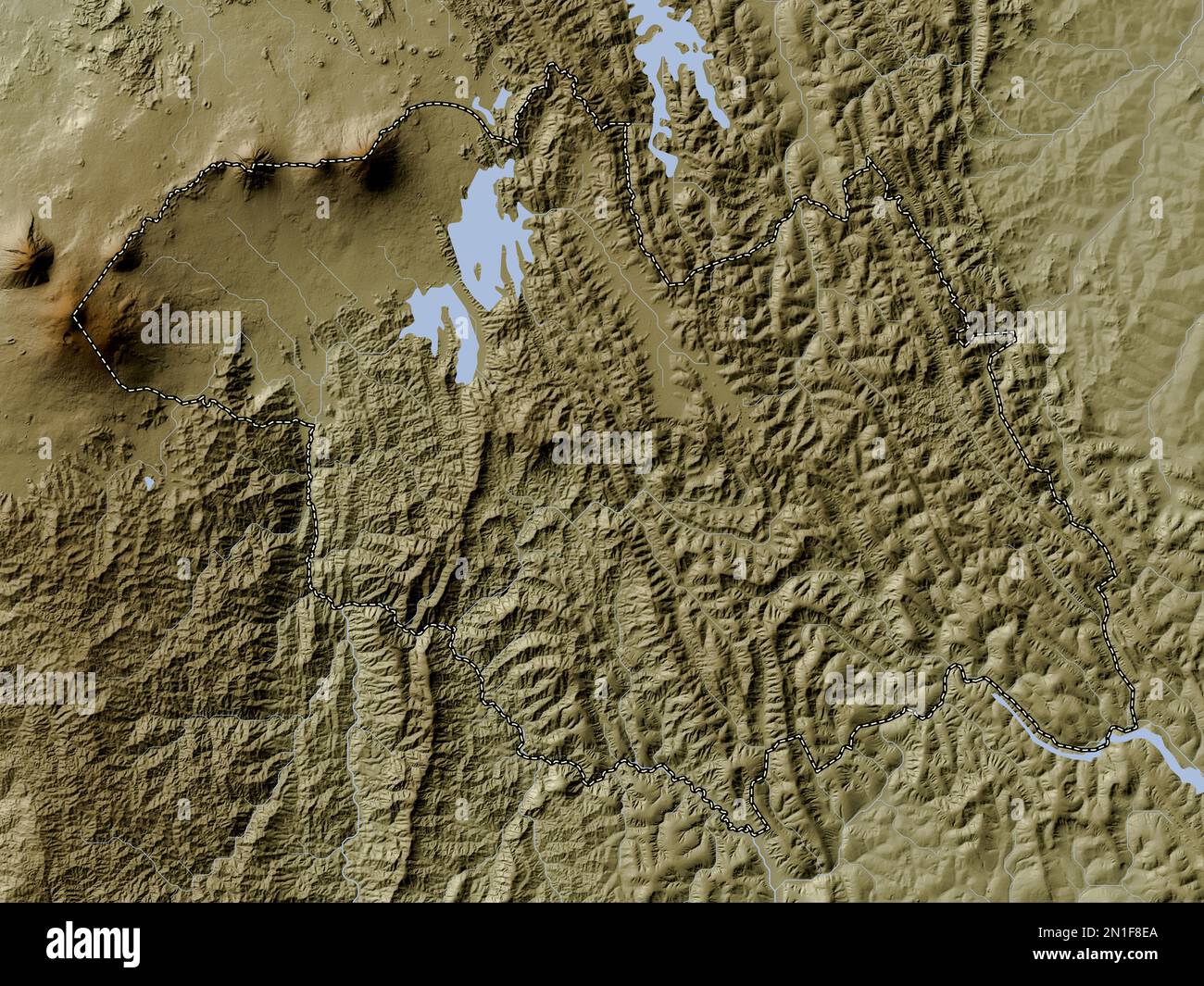 Amajyaruguru, province of Rwanda. Elevation map colored in wiki style ...