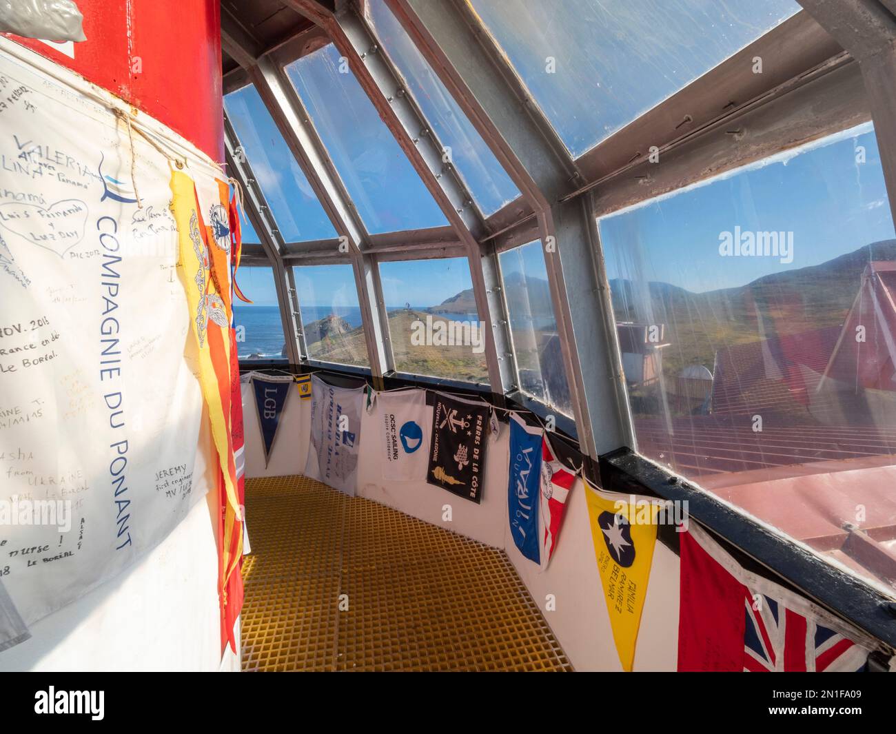 Interior view of the Cape Horn lighthouse at Cape Horn, Cabo de Hornos ...