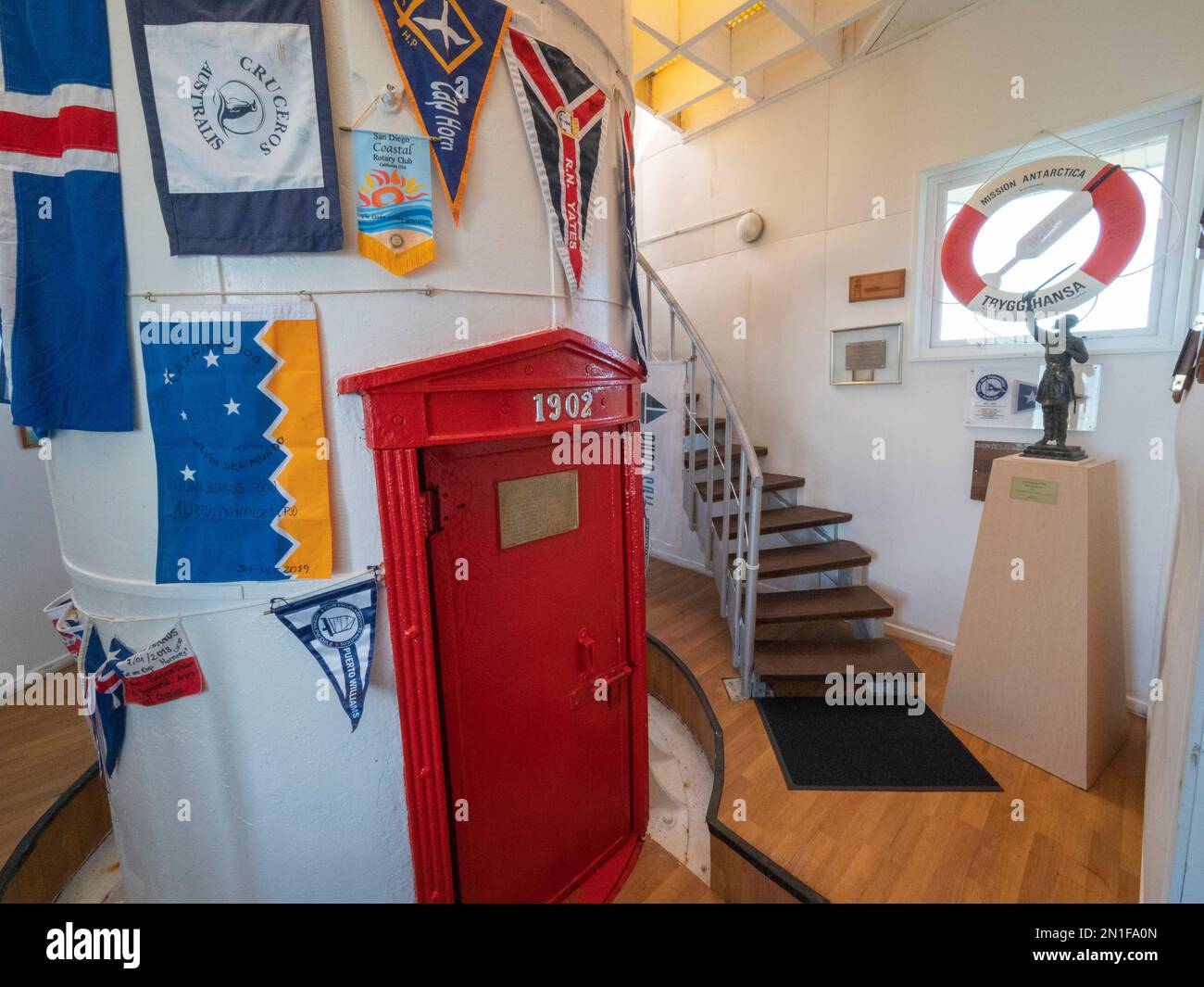 Interior view of the Cape Horn lighthouse at Cape Horn, Cabo de Hornos ...