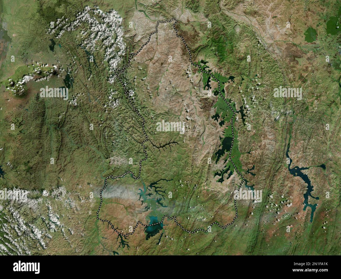 Iburasirazuba, province of Rwanda. High resolution satellite map Stock ...