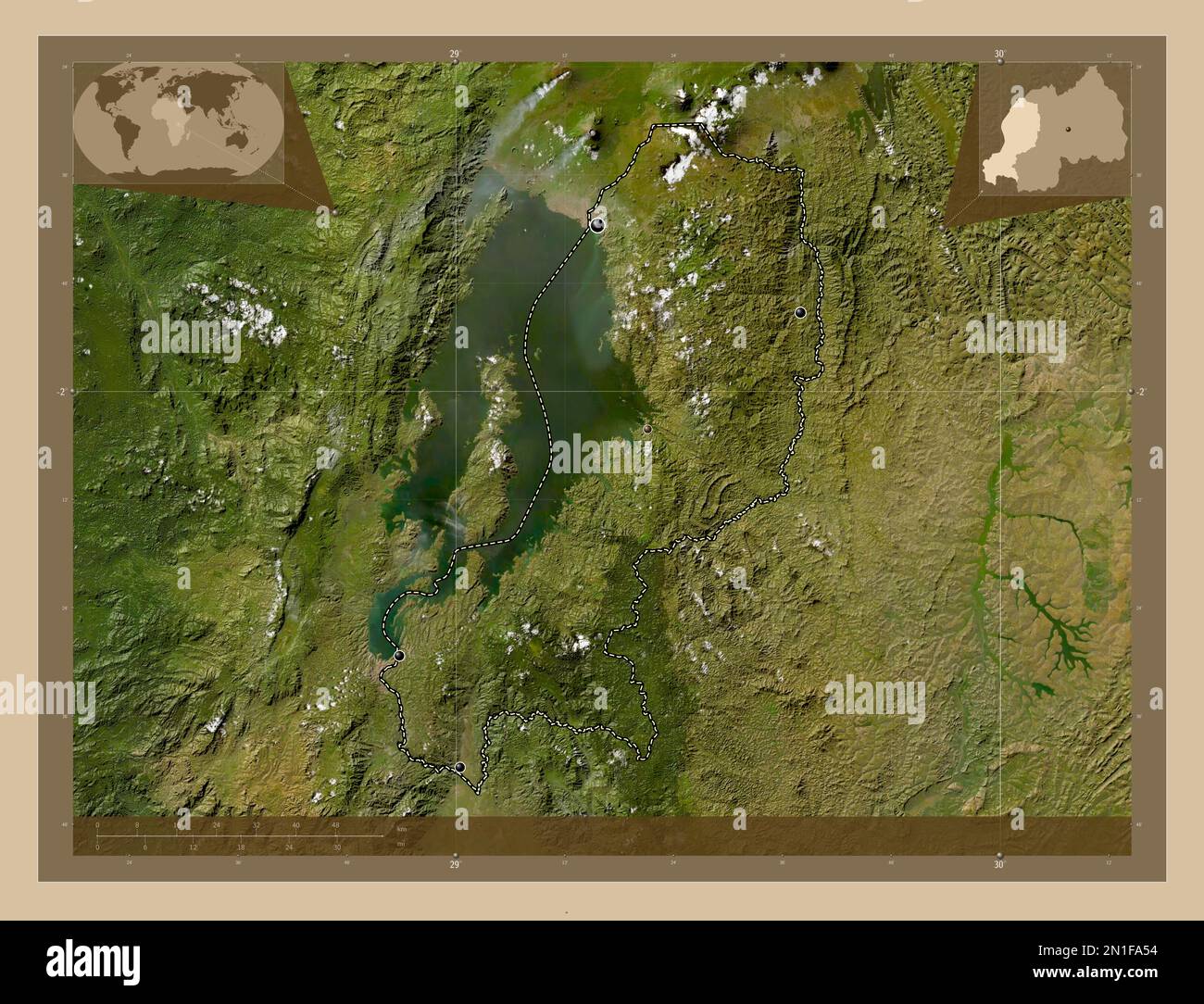 Iburengerazuba location rwanda satellite map hi-res stock photography ...