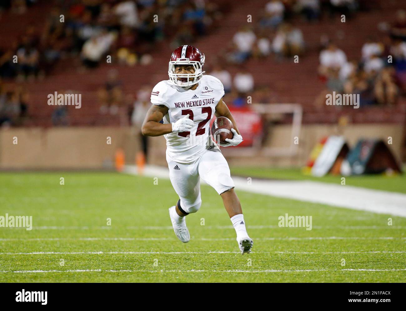 New Mexico State running back Xavier Hall carries during the second ...