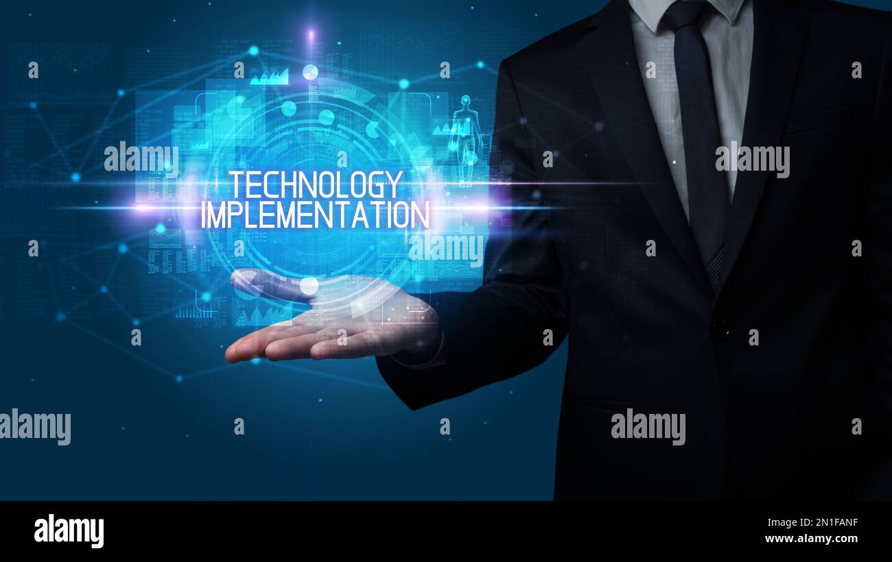 Man hand holding digital technology concept Stock Photo - Alamy