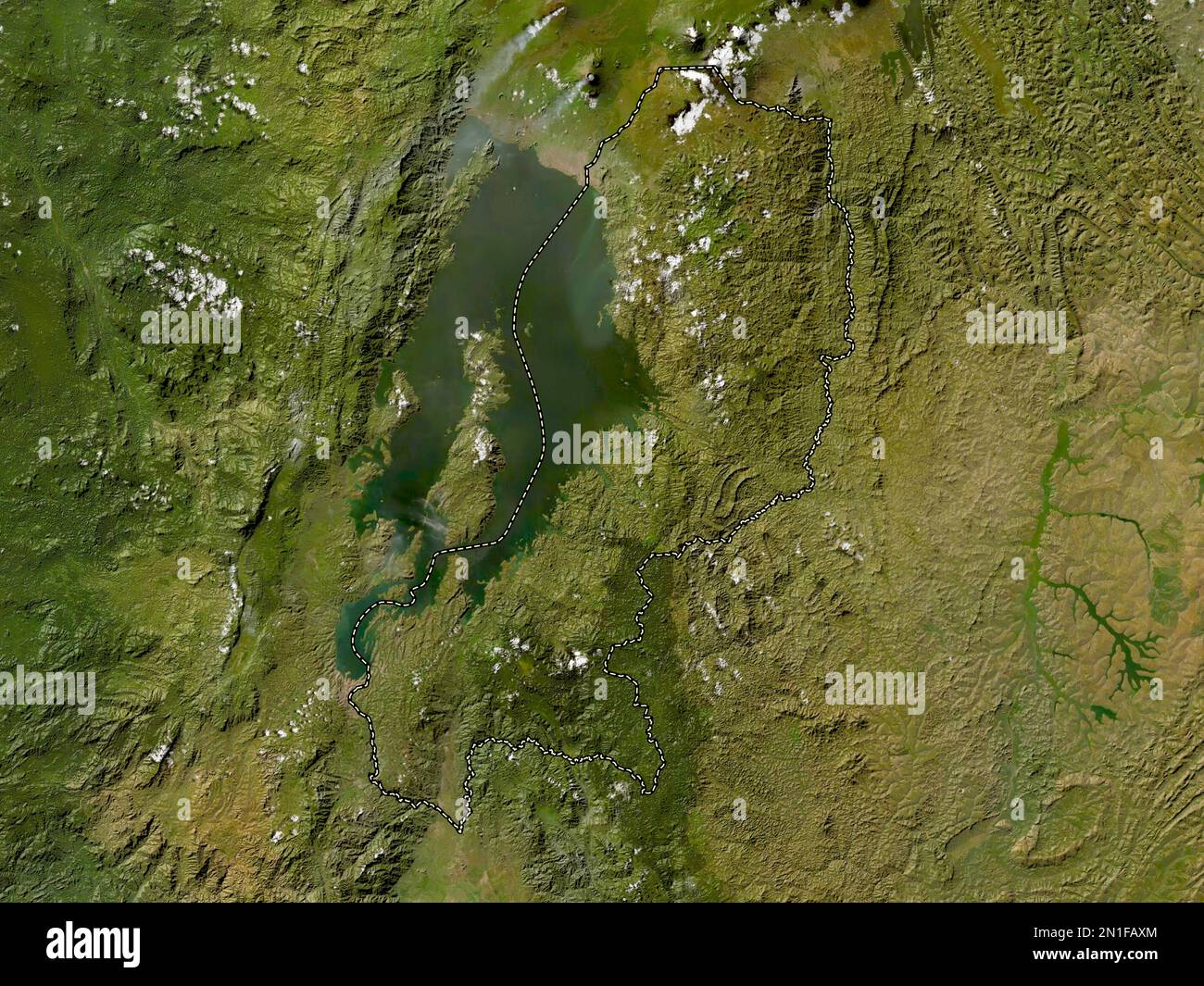 Iburengerazuba, province of Rwanda. Low resolution satellite map Stock ...