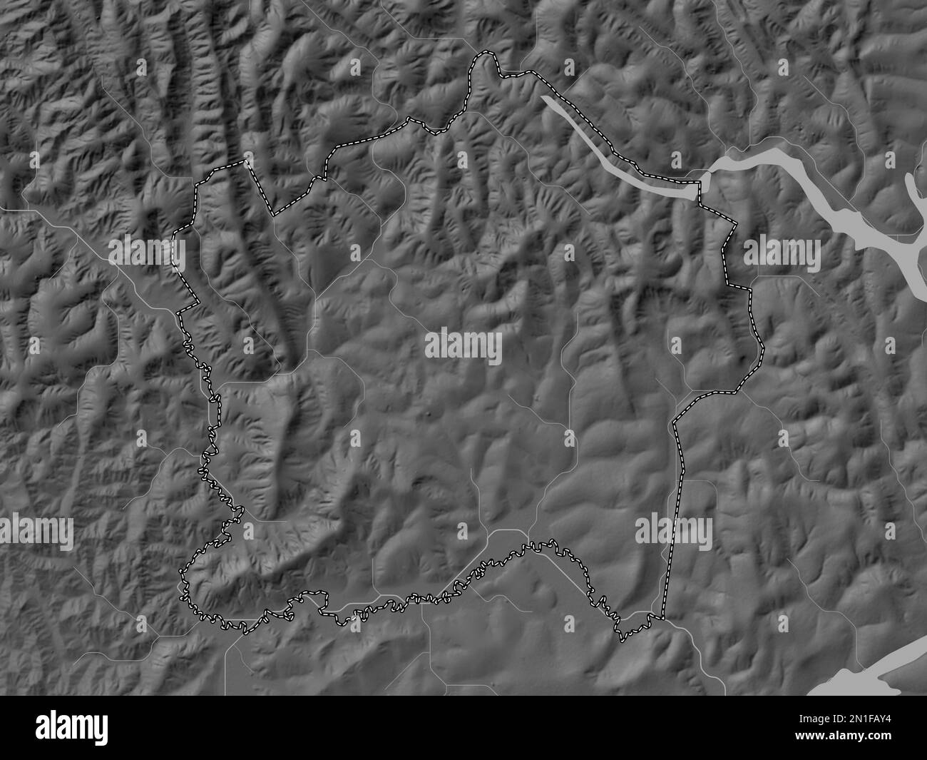 Umujyi wa Kigali, province of Rwanda. Grayscale elevation map with ...