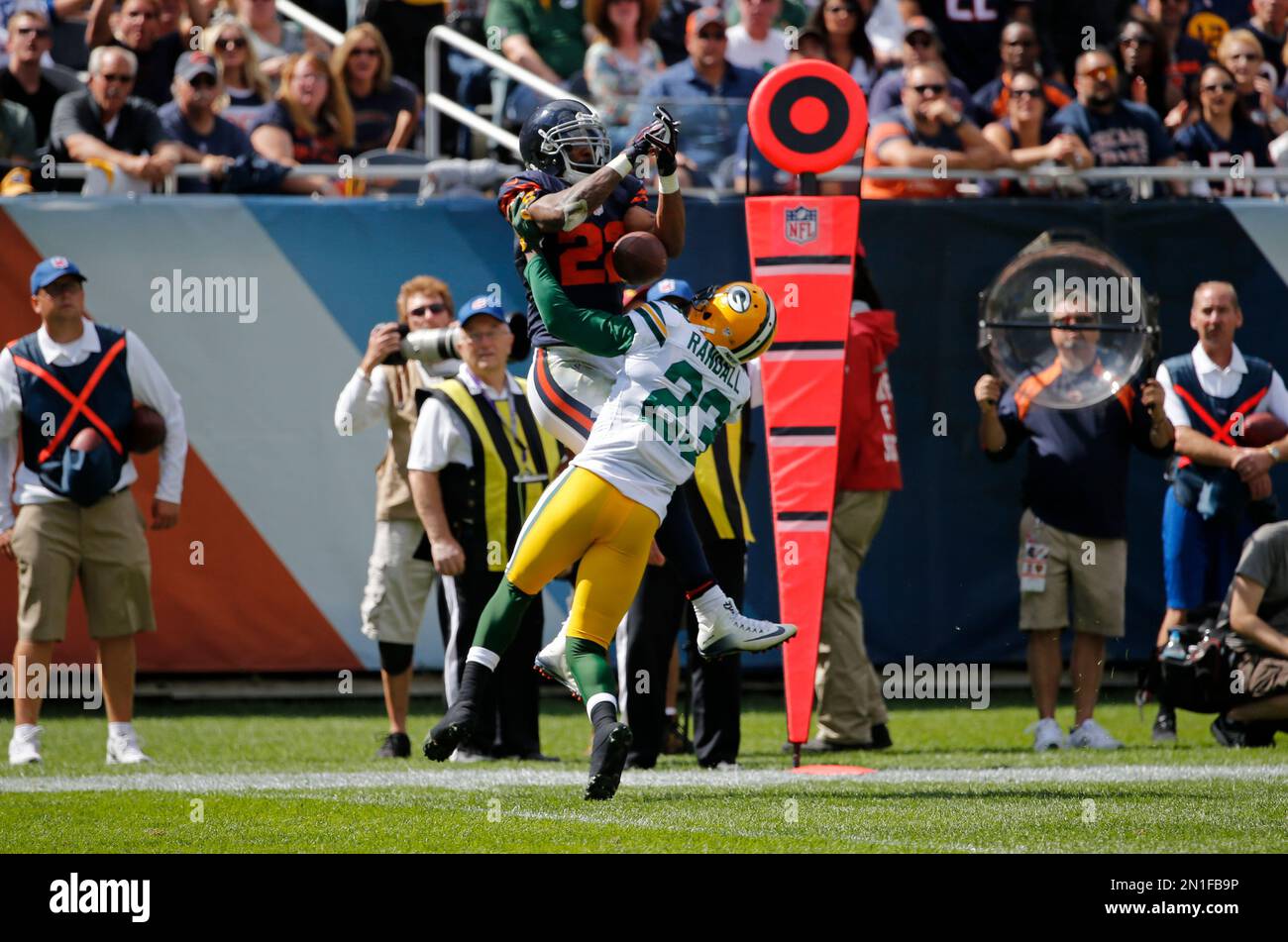Green Bay Packers cornerback Damarious Randall (23) breaks up a pass ...
