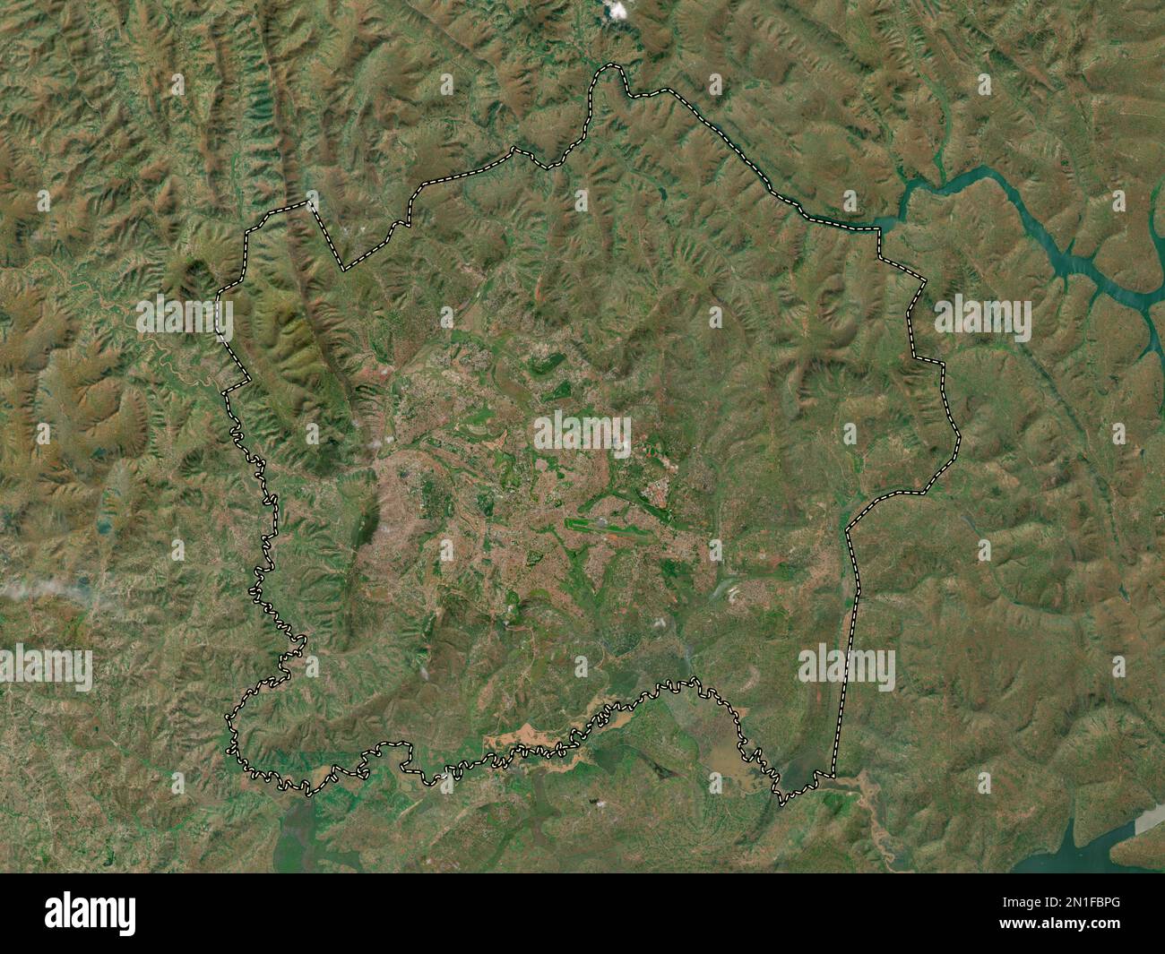 Umujyi wa Kigali, province of Rwanda. High resolution satellite map ...