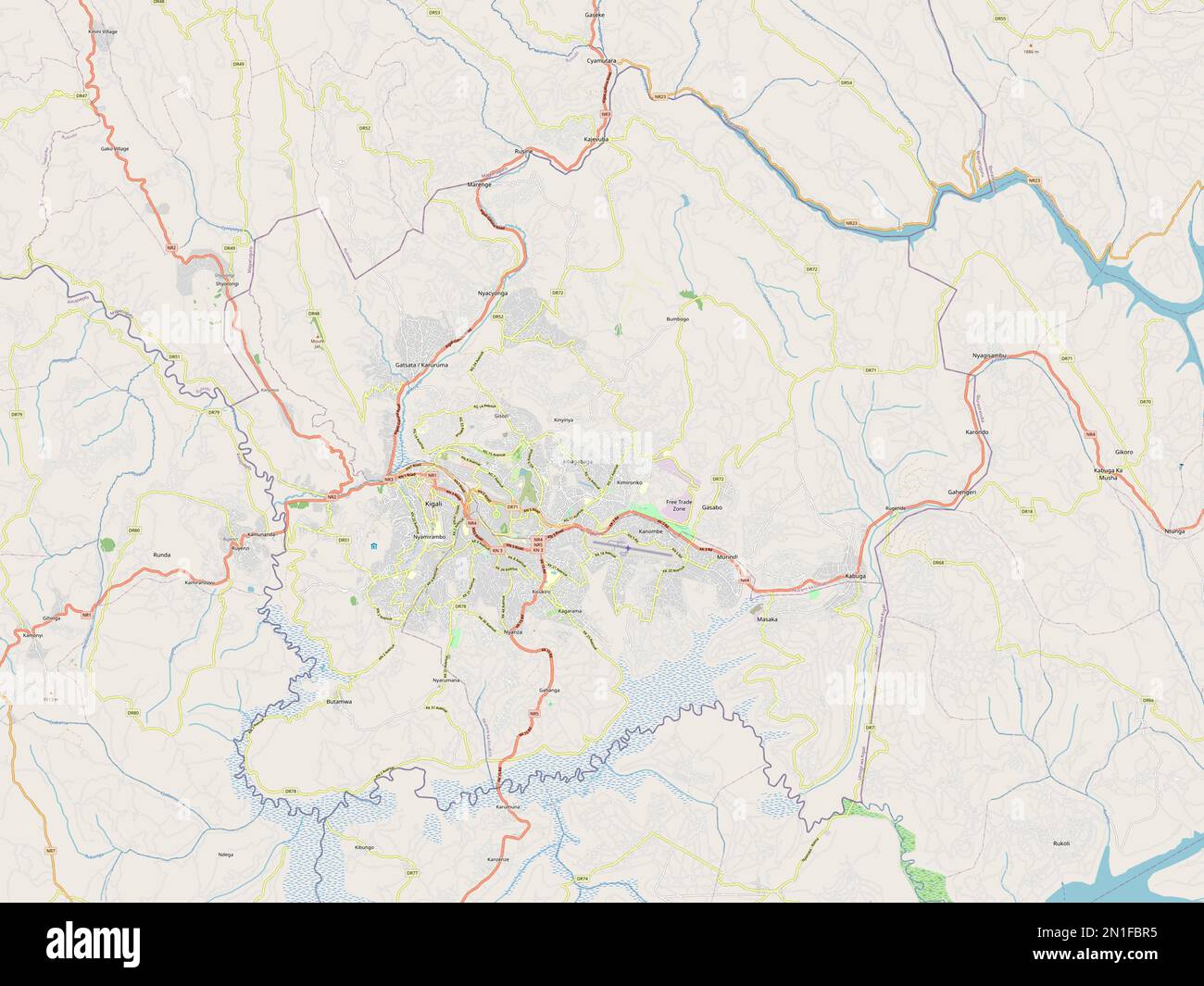 Umujyi wa Kigali, province of Rwanda. Open Street Map Stock Photo - Alamy