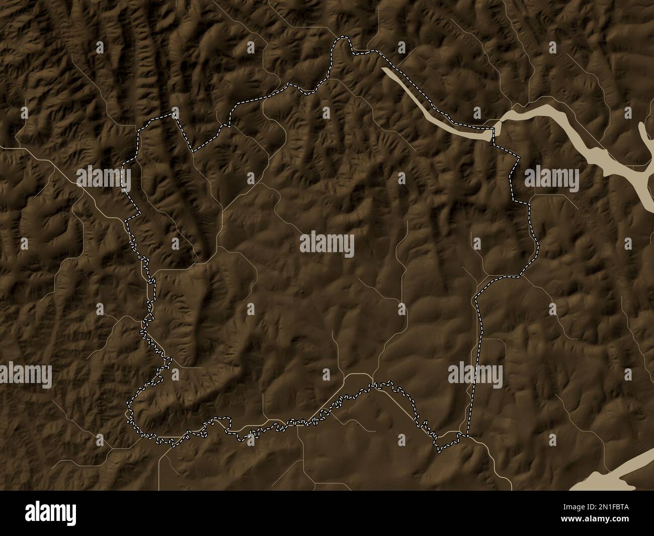 Umujyi wa Kigali, province of Rwanda. Elevation map colored in sepia ...