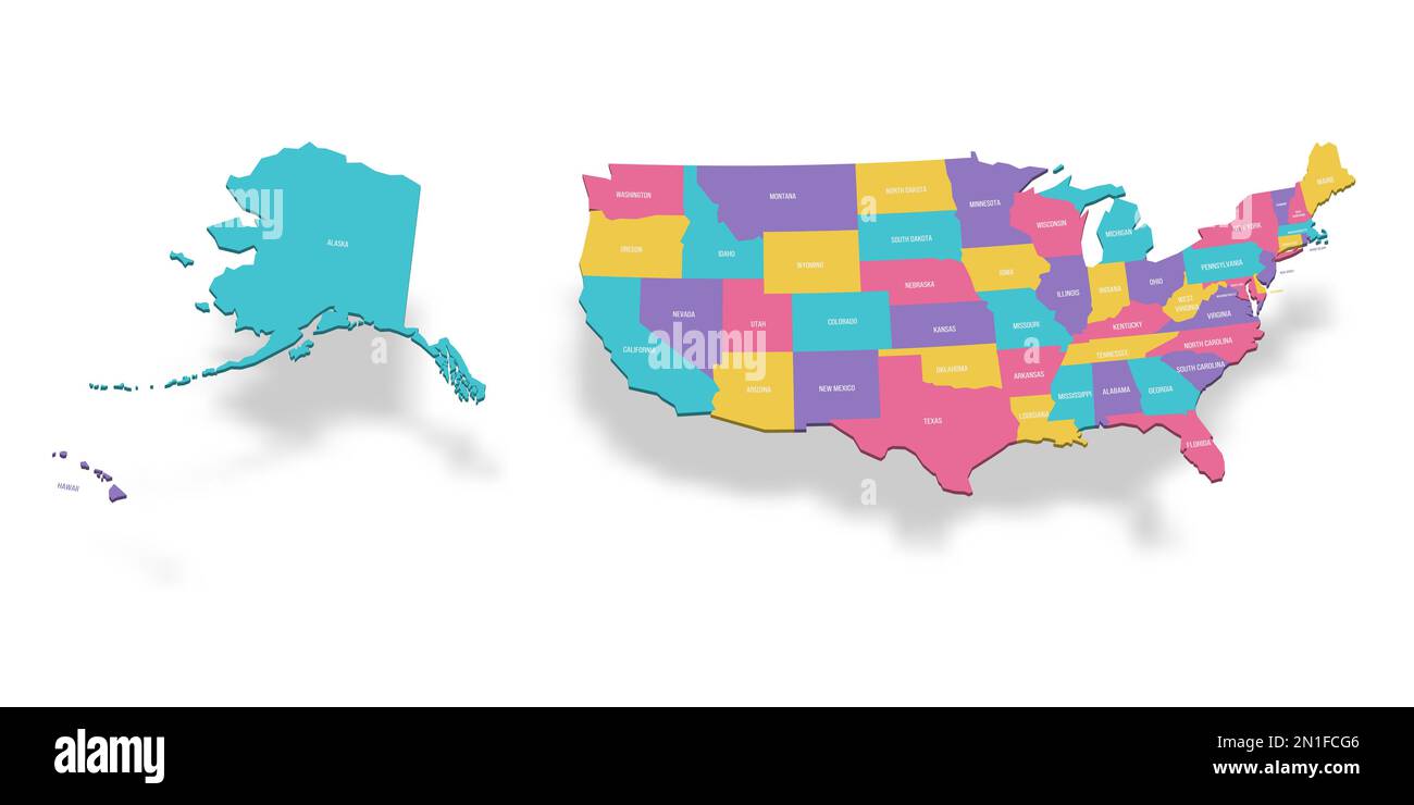 United States of America political map of administrative divisions ...