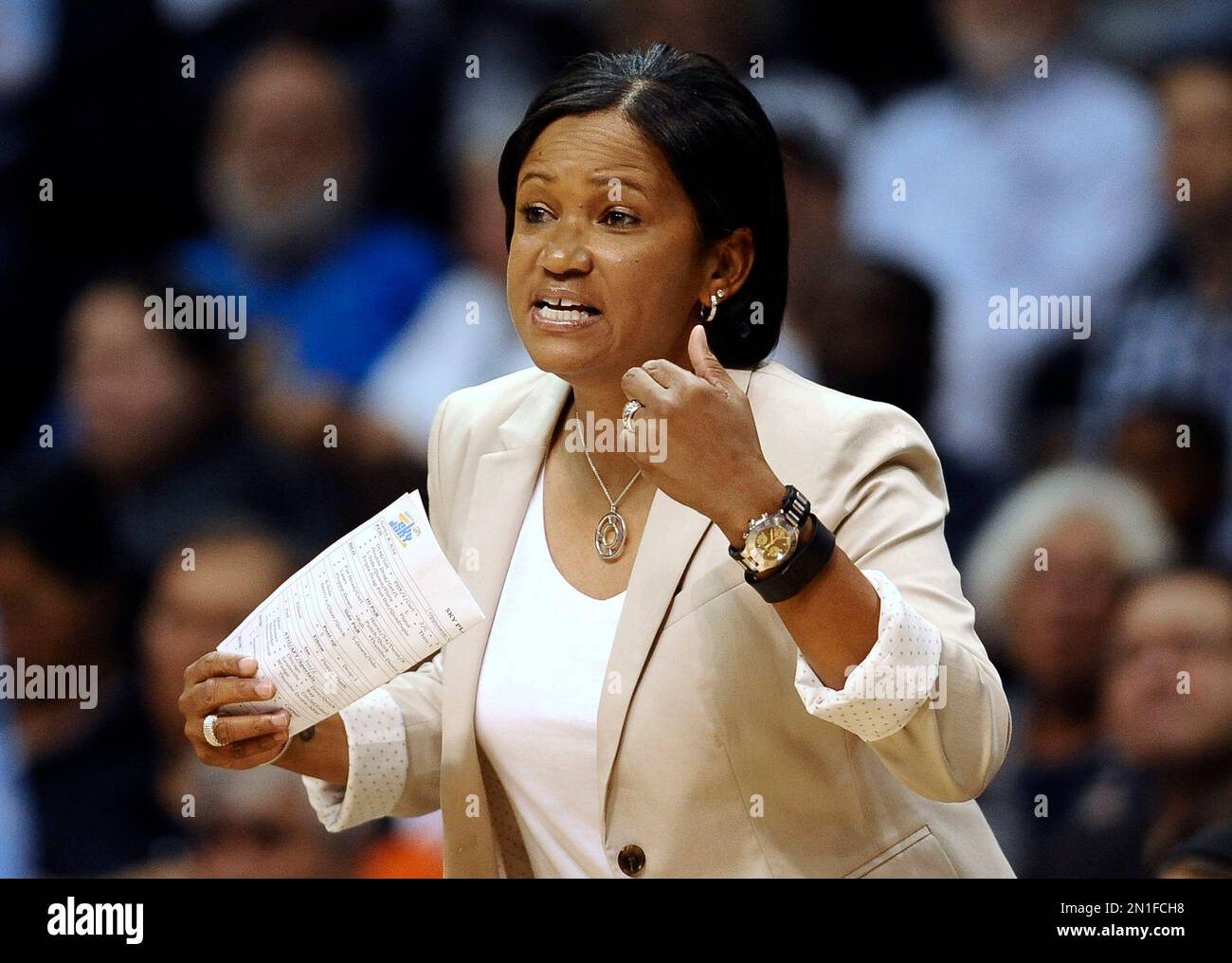 Chicago Sky Pokey Chatman calls out to her team during the first half ...