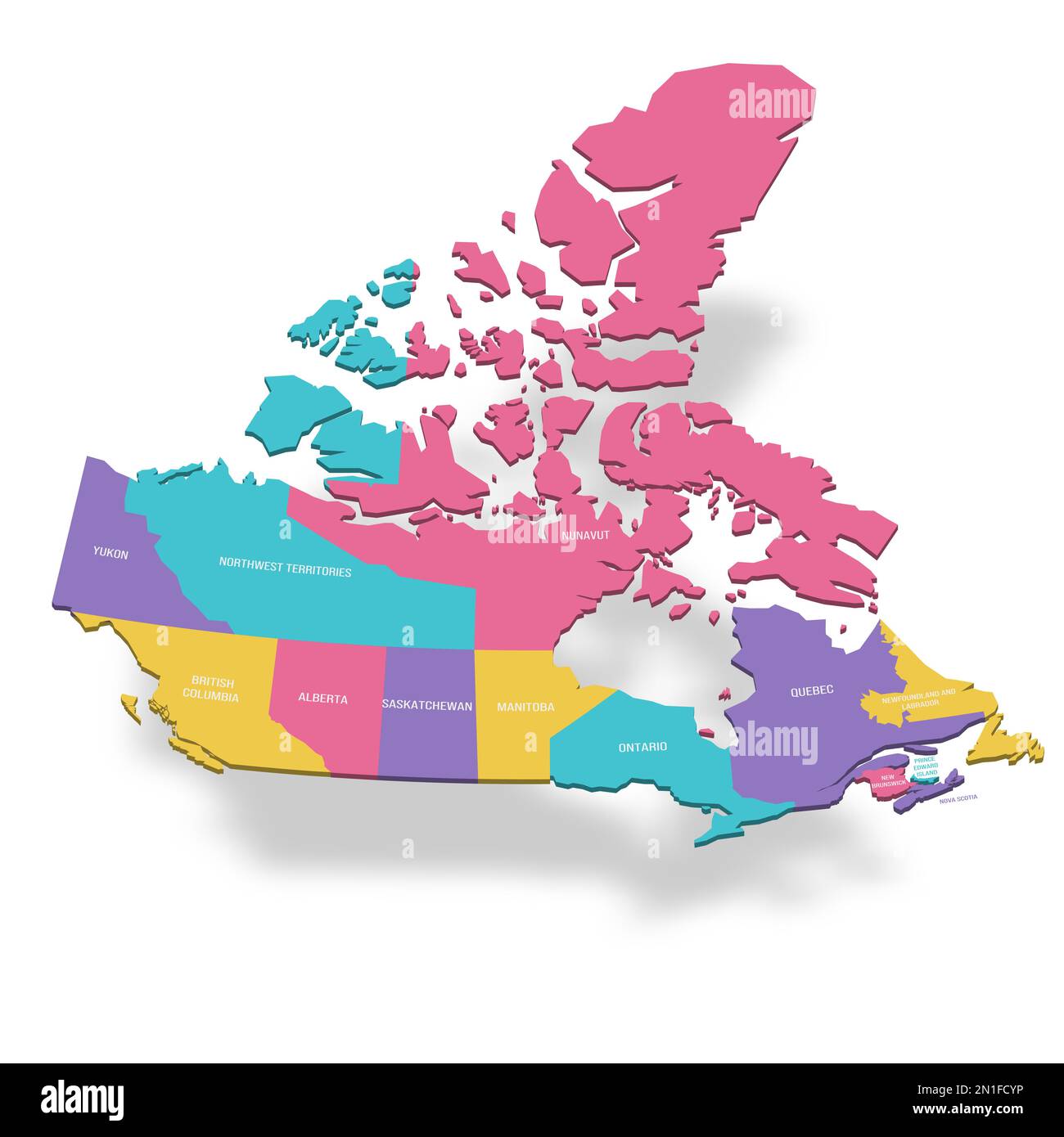 Canada political map of administrative divisions - provinces and ...
