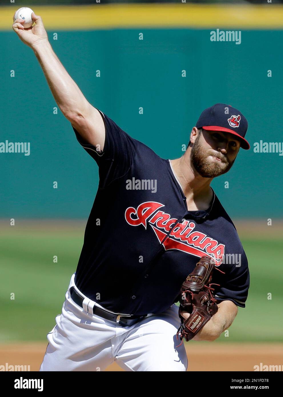 Cleveland Indians starting pitcher Cody Anderson delivers in the first ...