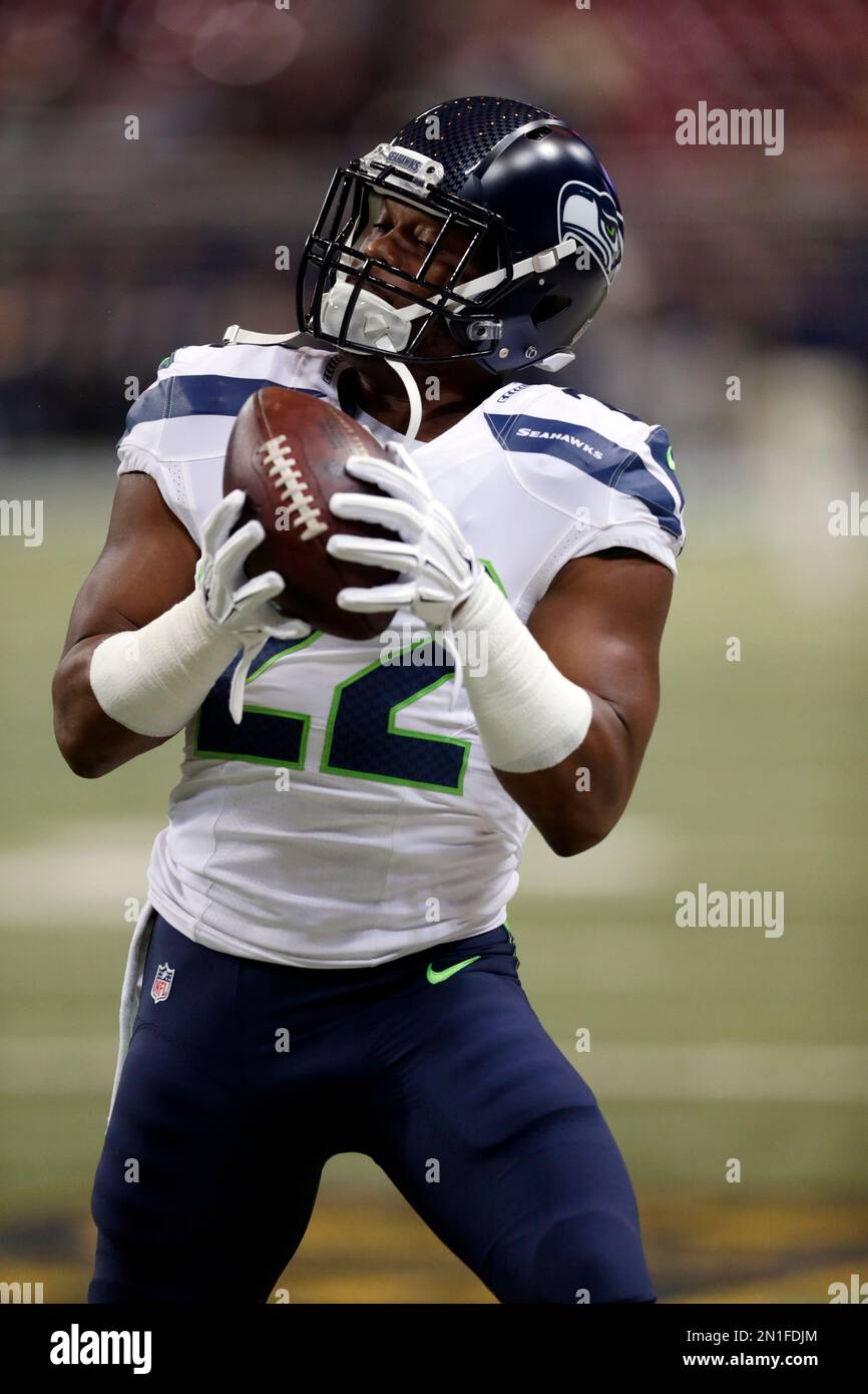 Seattle Seahawks running back Fred Jackson warms up before the start of ...